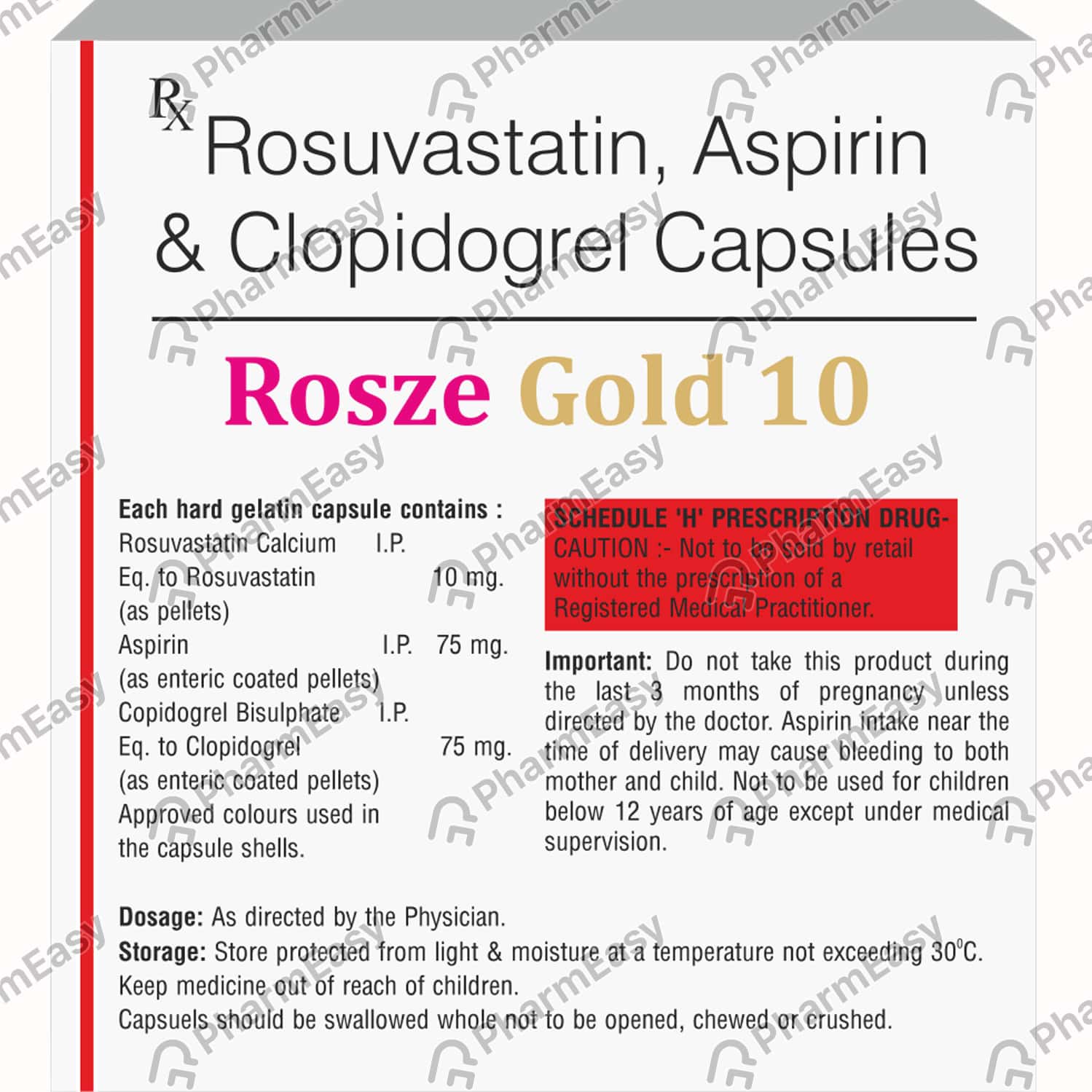 Buy Rosze Gold 10mg Strip Of 10 Capsules Online at Flat 15% OFF | PharmEasy