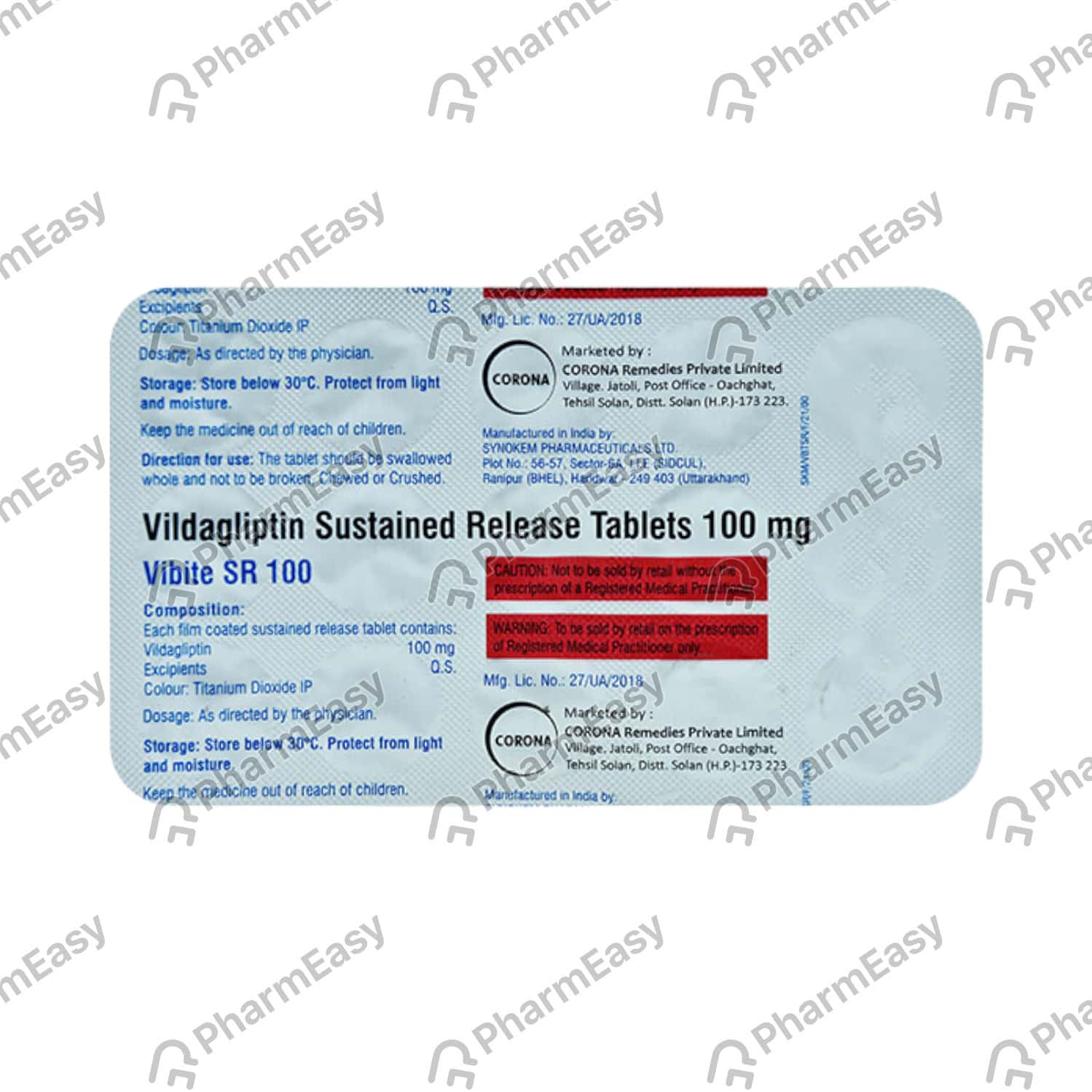 Vibite Sr 100 MG Tablet (15): Uses, Side Effects, Price & Dosage ...