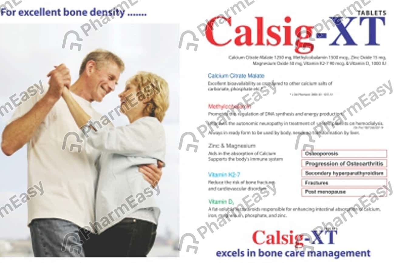 Buy Calsig Xt Strip Of 10 Tablets Online & Save Up to 24% at PharmEasy