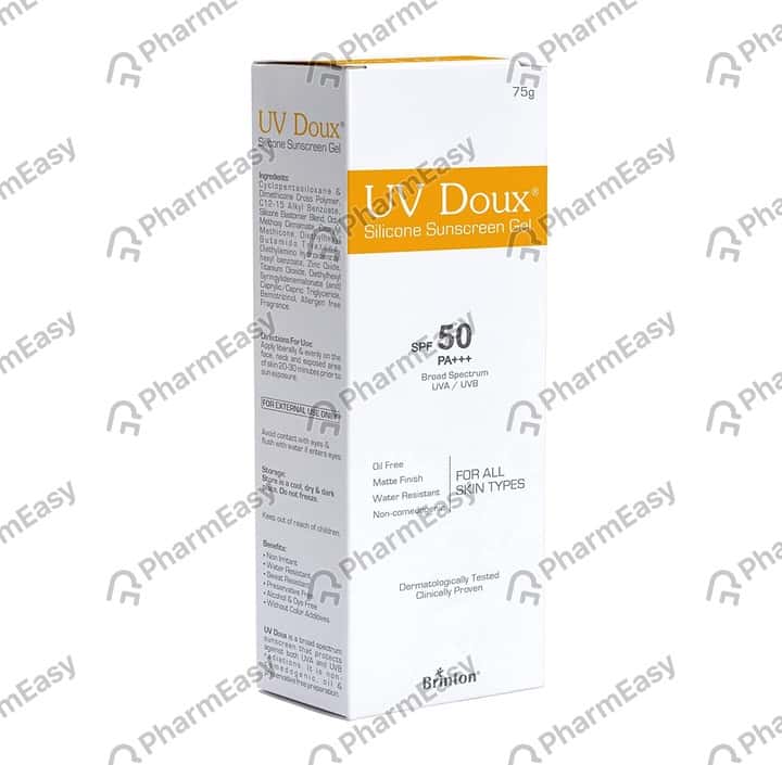 Buy UV DOUX SPF 50 TUBE OF 75GM SUNSCREEN GEL Online & Get Upto 60% OFF ...