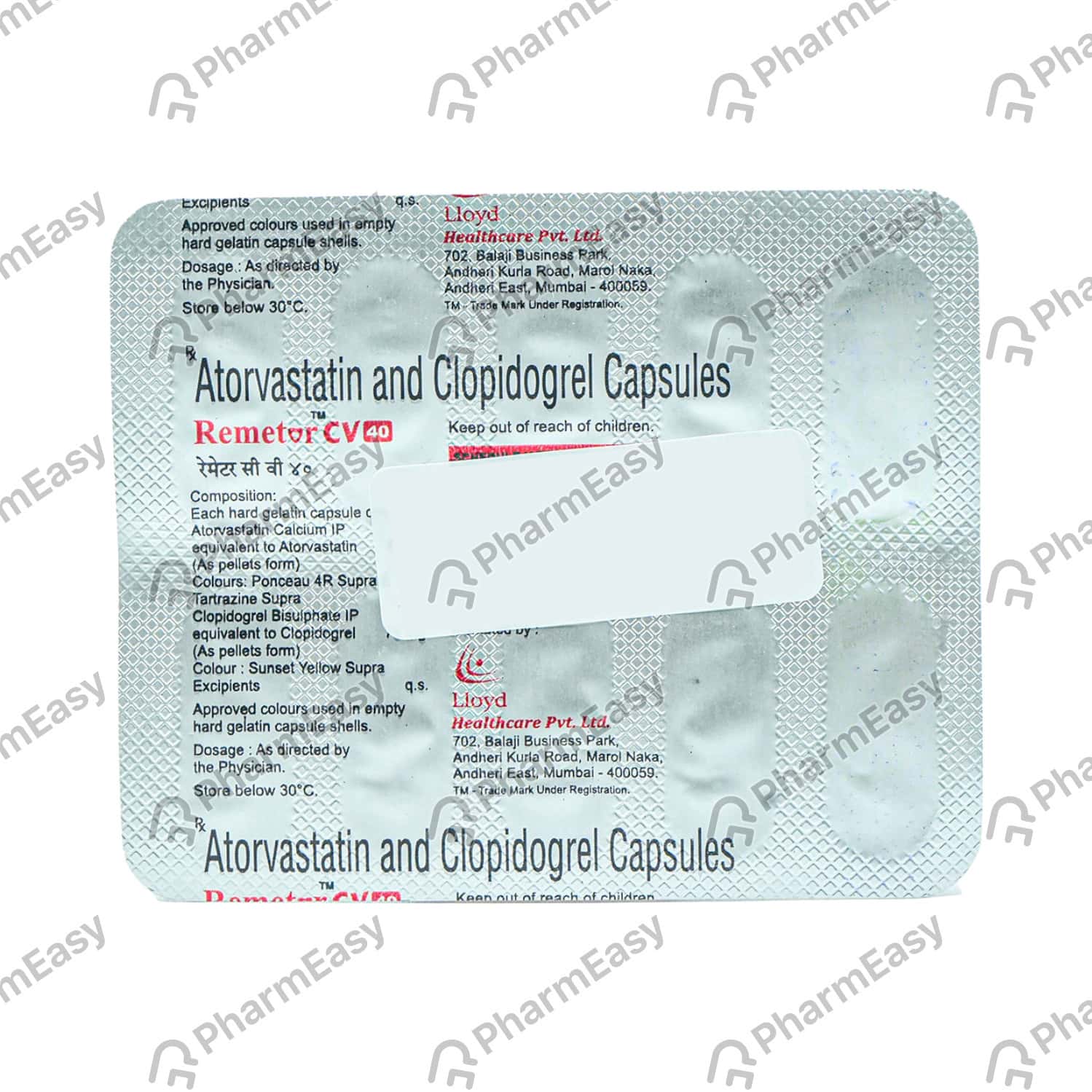 Remetor Cv 40mg Strip Of 10 Capsules: Uses, Side Effects, Price ...