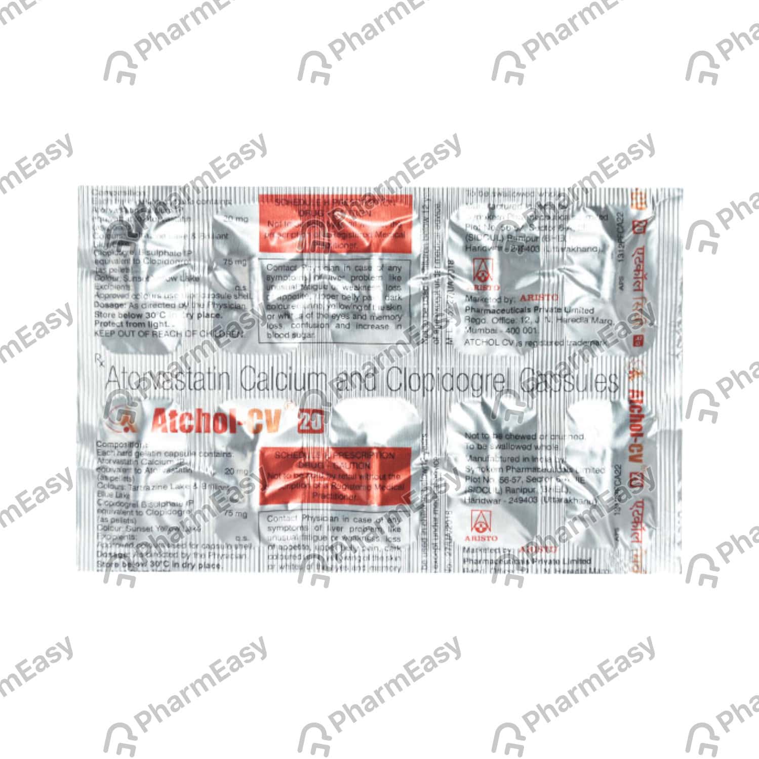 Atchol Cv 20mg Strip Of 10 Capsules: Uses, Side Effects, Price & Dosage ...