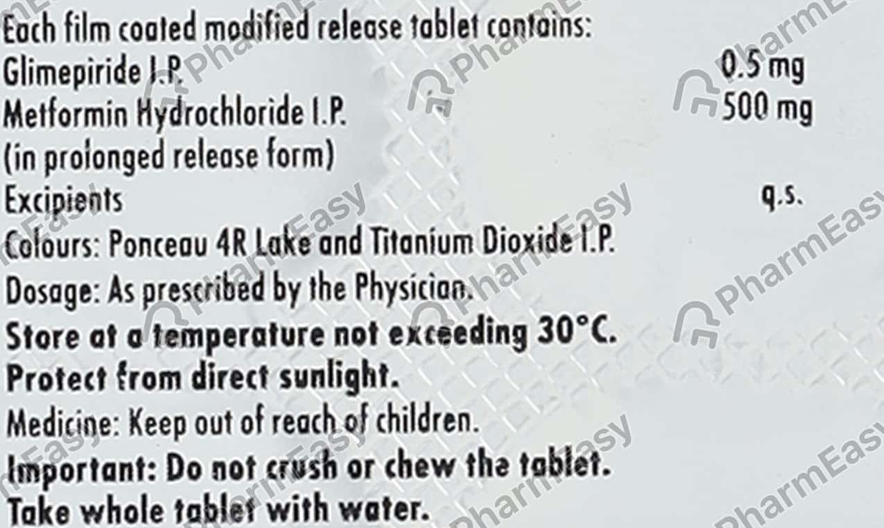 Gluformin G 0.5mg Strip Of 15 Tablets: Uses, Side Effects, Price ...