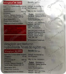 Vinglyn M 500mg Strip Of 15 Tablets: Uses, Side Effects, Price & Dosage ...