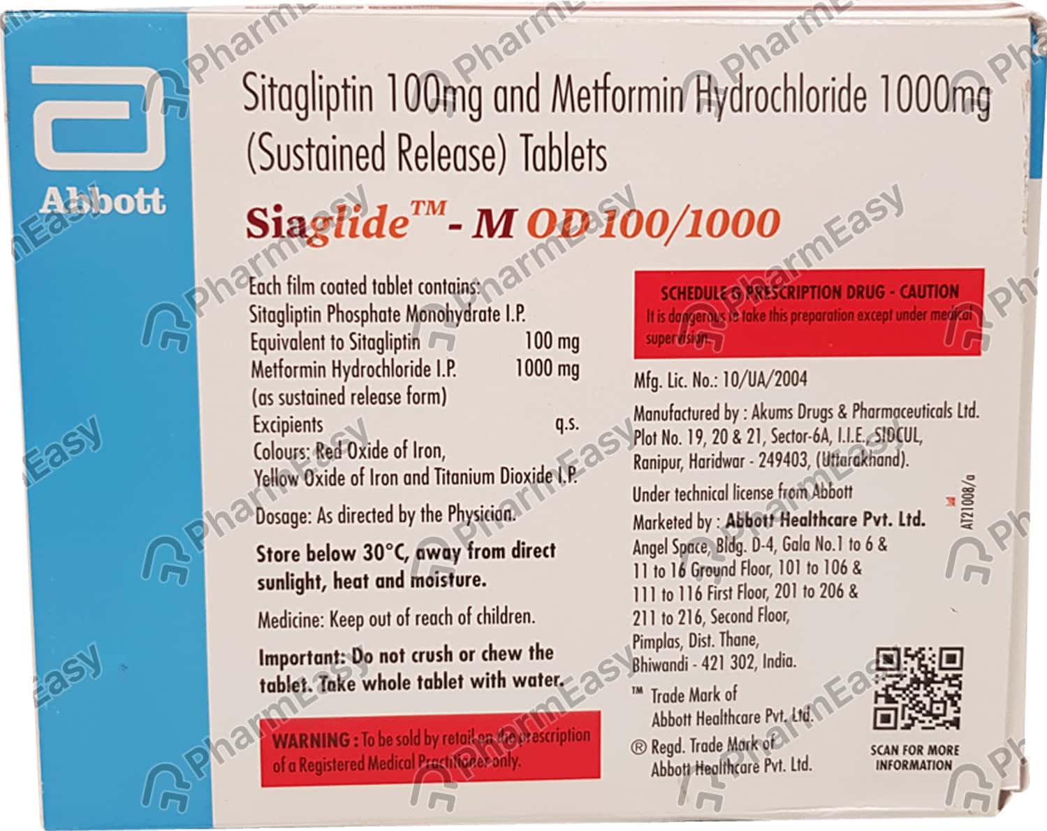 Siaglide M Od 100/1000mg Strip Of 15 Tablets: Uses, Side Effects, Price ...