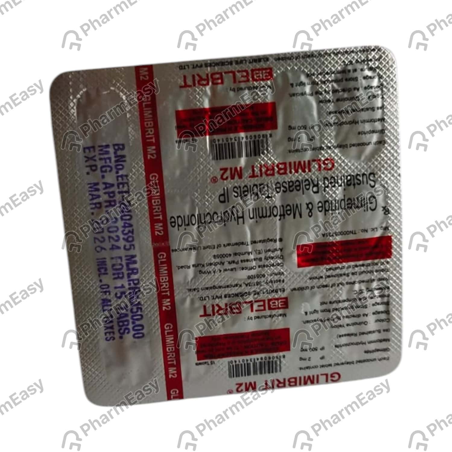Glimibrit M 2mg Strip Of 15 Tablets: Uses, Side Effects, Price & Dosage ...