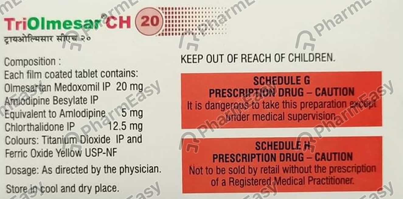 Buy Triolmesar Ch 20mg Strip Of 15 Tablets Online at Flat 15% OFF ...