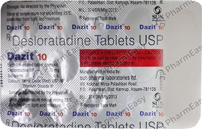 Dazit 10 MG Tablet (15): Uses, Side Effects, Price & Dosage | PharmEasy