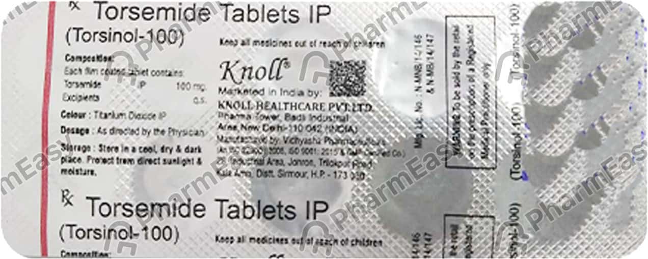 Torsinol 100 MG Tablet (10): Uses, Side Effects, Price & Dosage | PharmEasy