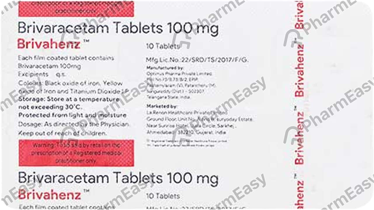 Brivahenz 100 MG Tablet (10): Uses, Side Effects, Price & Dosage ...