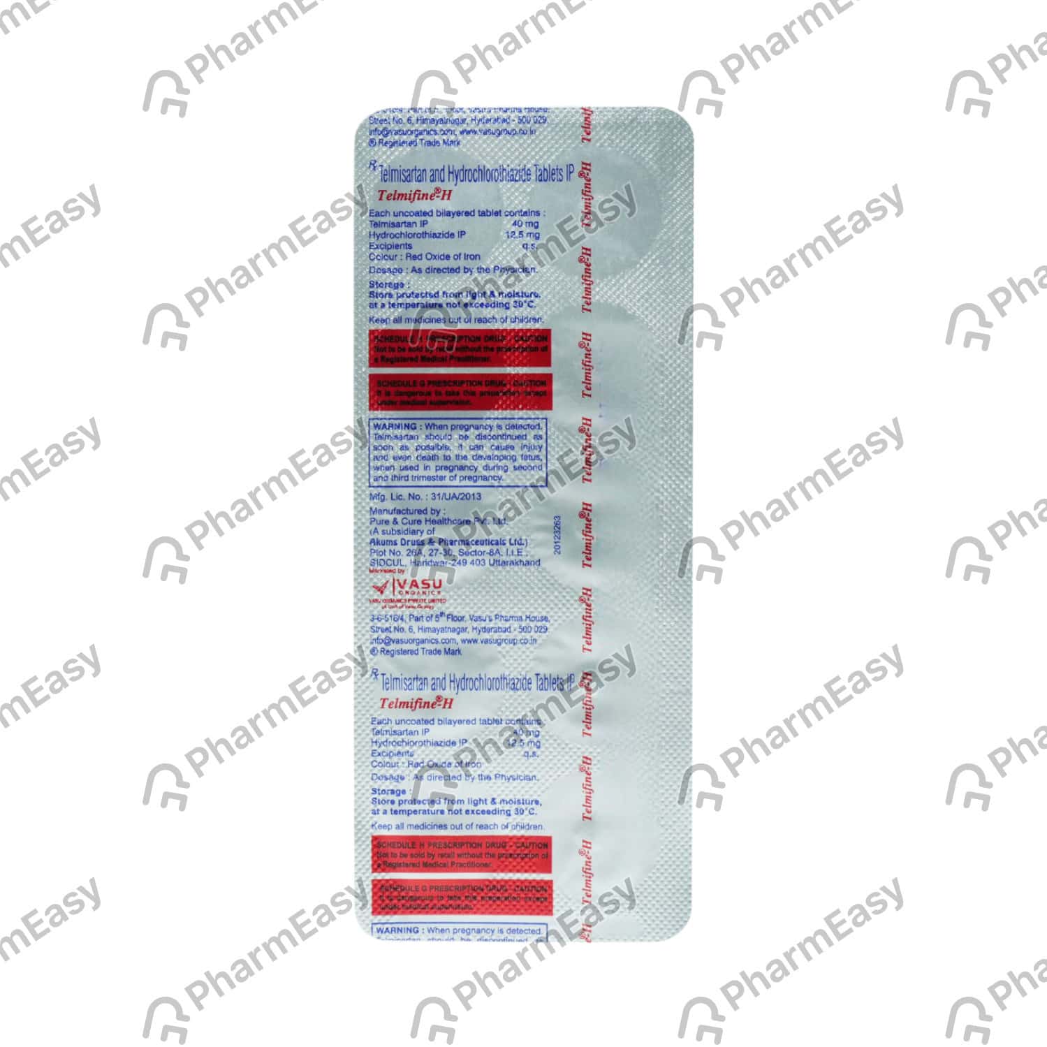 Telmifine H 40mg Strip Of 10 Tablets: Uses, Side Effects, Price ...