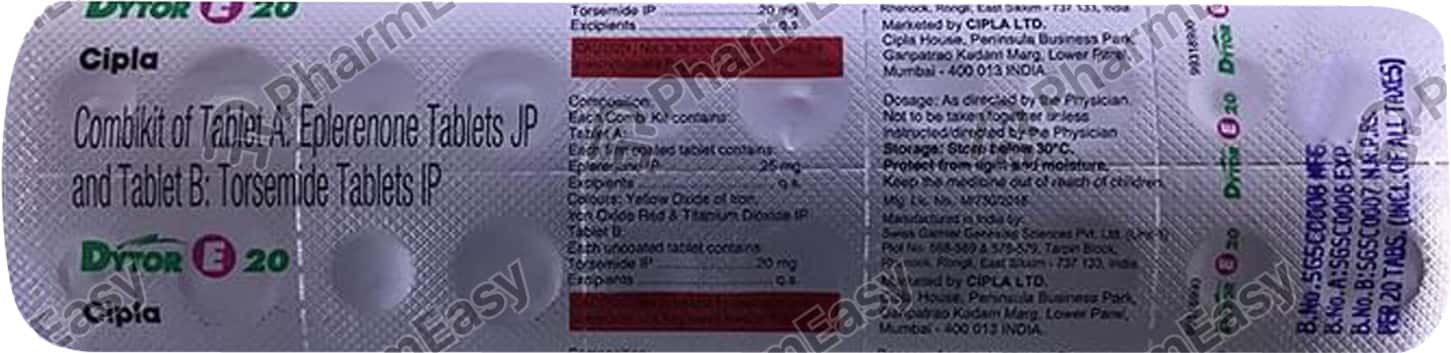Dytor E 20mg Strip Of 20 Combikit Tablets: Uses, Side Effects, Price ...