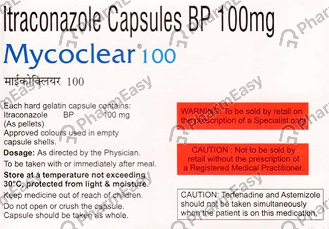 Mycoclear 100 MG Capsule (10): Uses, Side Effects, Price & Dosage ...