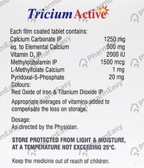 Tricium Active Strip Of 15 Tablets: Uses, Side Effects, Price & Dosage ...