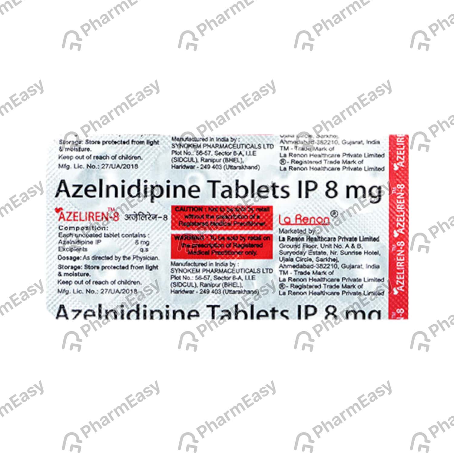 Buy Azeliren 8 MG Tablet (10) Online at Flat 15% OFF | PharmEasy