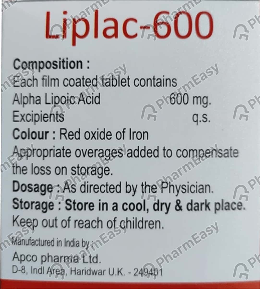 Buy Liplac 600 MG Tablet (10) Online at Flat 15% OFF | PharmEasy