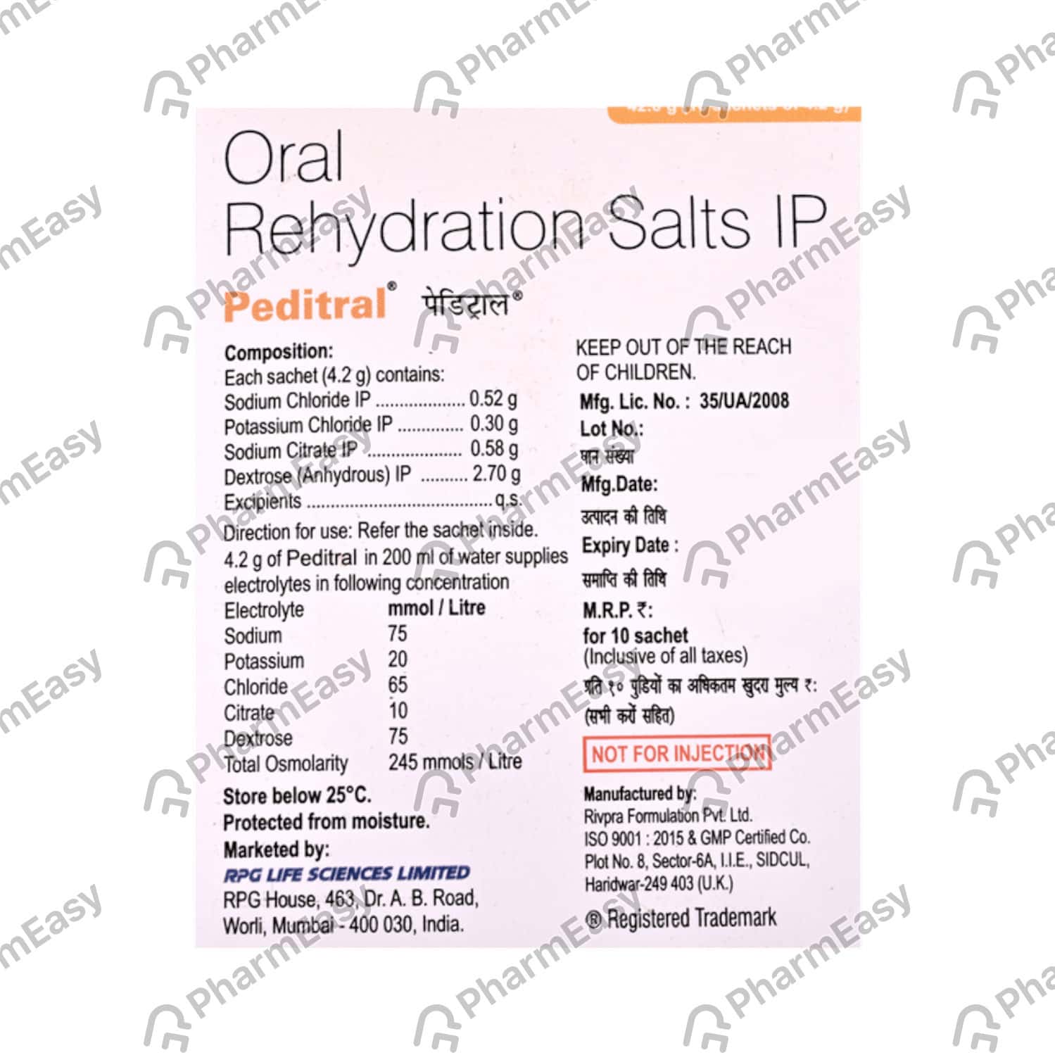 Peditral Ors Sachet Of 4.2gm Powder: Uses, Side Effects, Price & Dosage ...