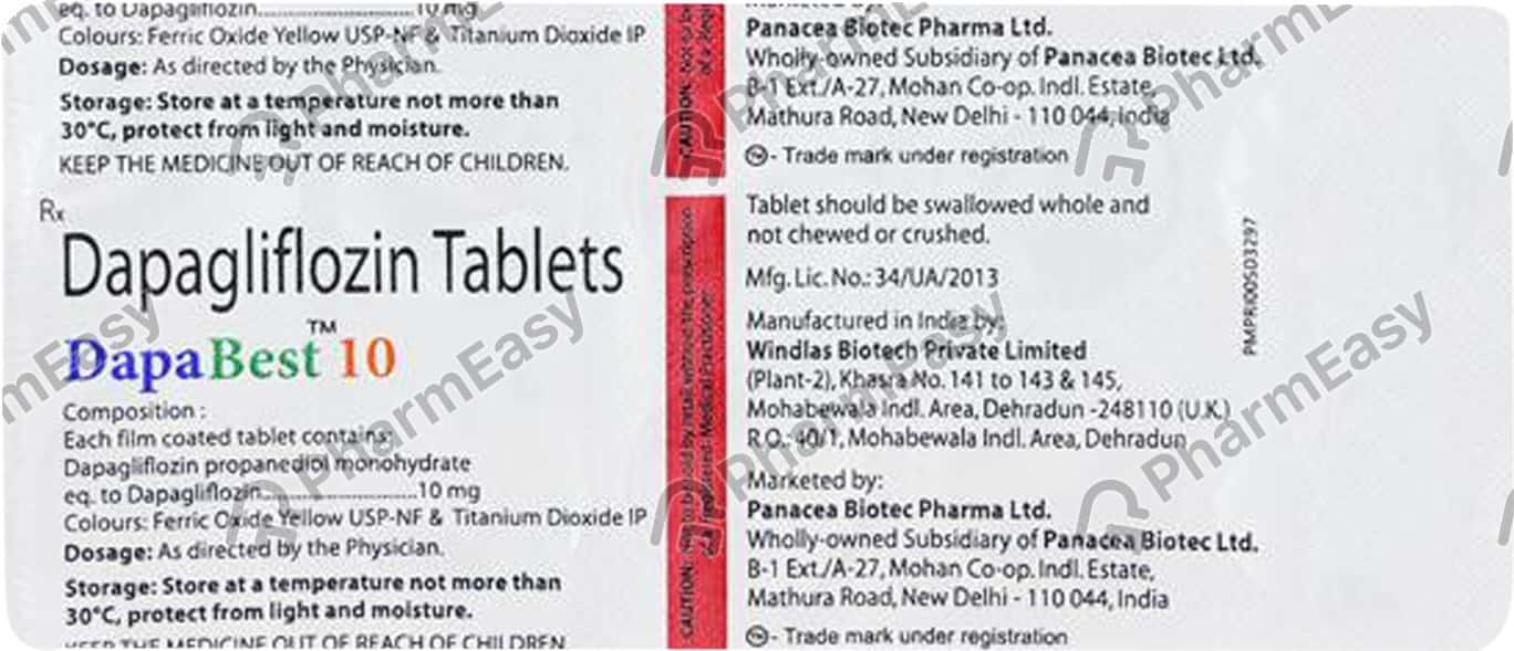 Dapabest 10 MG Tablet (10): Uses, Side Effects, Price & Dosage | PharmEasy