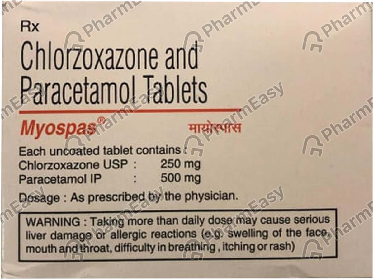 Myospas Strip Of 10 Tablets: Uses, Side Effects, Price & Dosage | PharmEasy