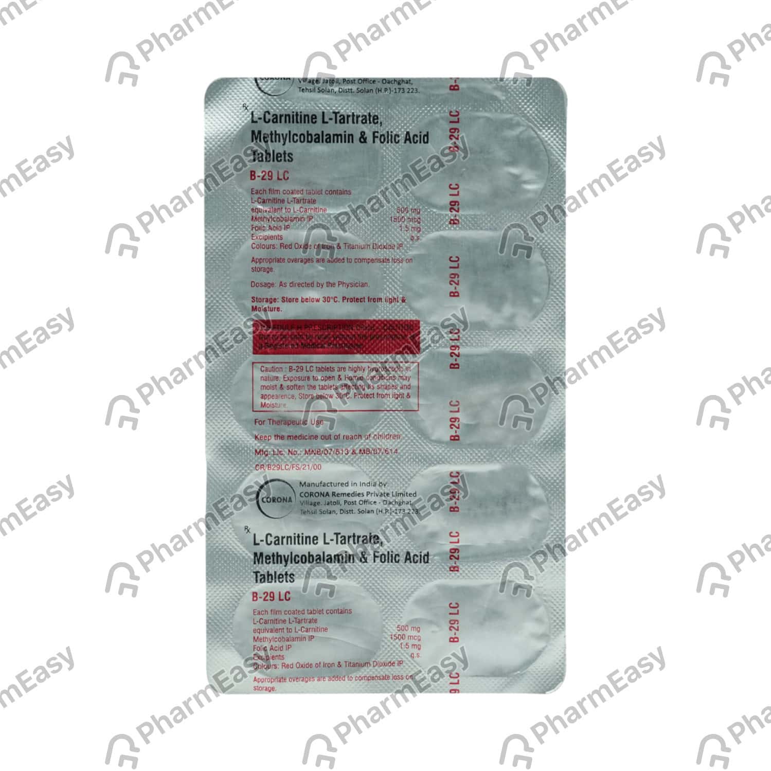 B 29 Lc Strip Of 15 Tablets: Uses, Side Effects, Price & Dosage | PharmEasy