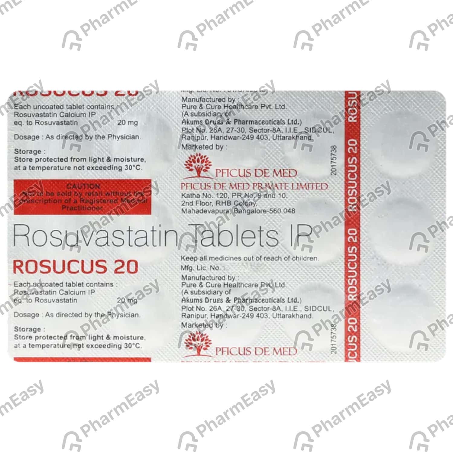 Rosucus 20 MG Tablet (15): Uses, Side Effects, Price & Dosage | PharmEasy