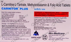 Carnitor Plus Strip Of 10 Tablets: Uses, Side Effects, Price & Dosage ...