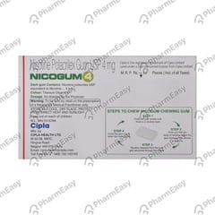 Nicogum 4 MG Chewing Gum (10): Uses, Side Effects, Price & Dosage ...
