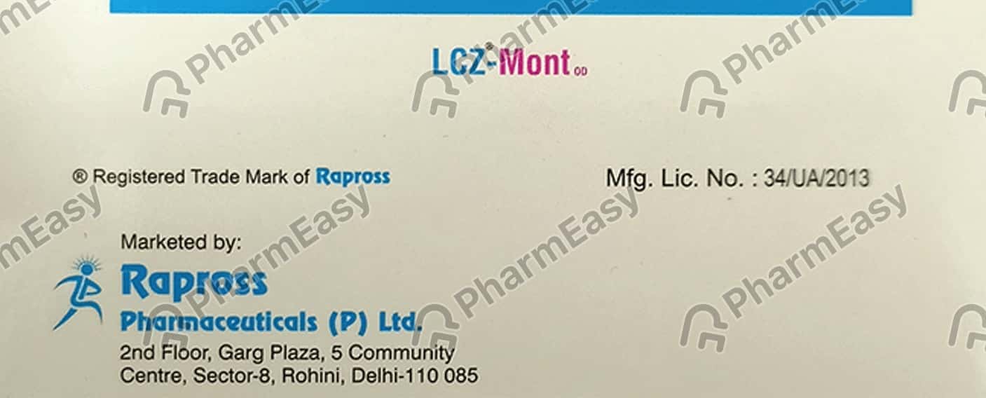 Lcz Mont Od Strip Of 10 Tablets: Uses, Side Effects, Price & Dosage ...