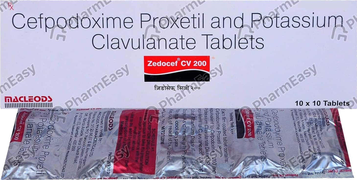 Zedocef Cv 200mg Strip Of 10 Tablets: Uses, Side Effects, Price ...