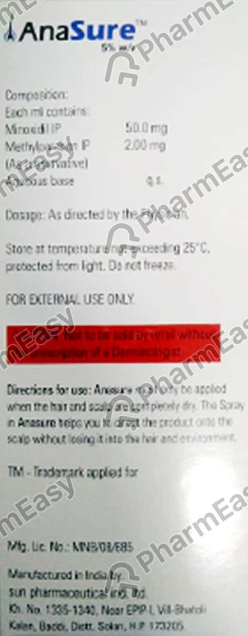 Anasure 2 %W/V Skin Solution (60): Uses, Side Effects, Price & Dosage ...