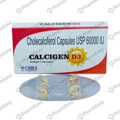 Calcigen D3 60000 IU Chewable Tablet (4): Uses, Side Effects, Price & Dosage | PharmEasy