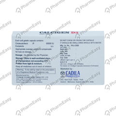 Calcigen D3 60000 IU Chewable Tablet (4): Uses, Side Effects, Price & Dosage | PharmEasy