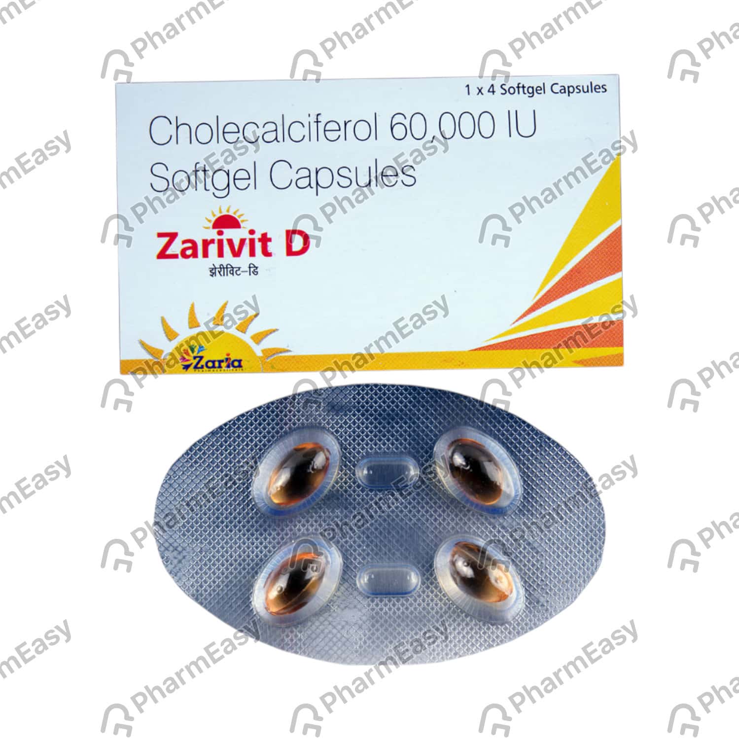 Buy Zarivit D 60000 IU Capsule (4) Online at Flat 15% OFF | PharmEasy