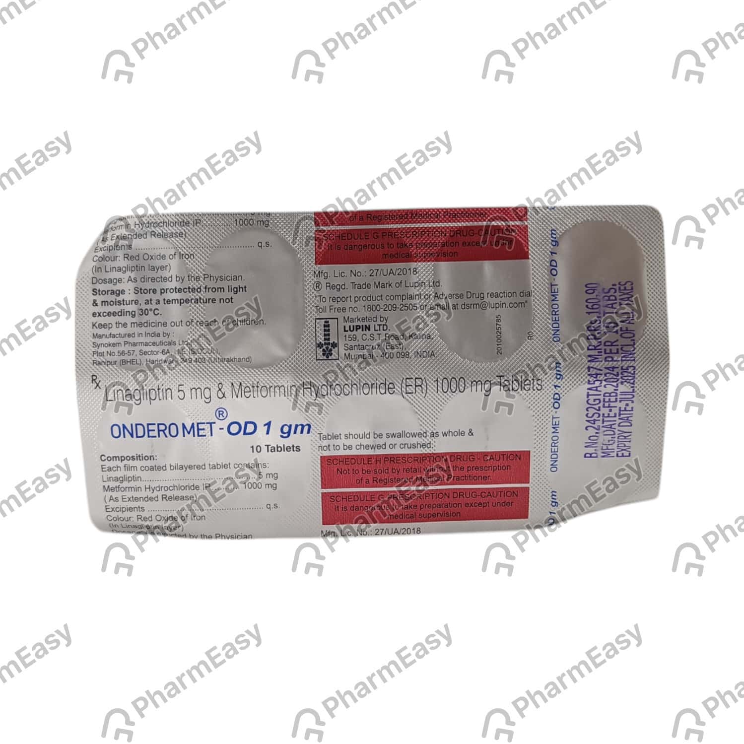 Ondero Met Od 1gm Strip Of 10 Tablets: Uses, Side Effects, Price ...