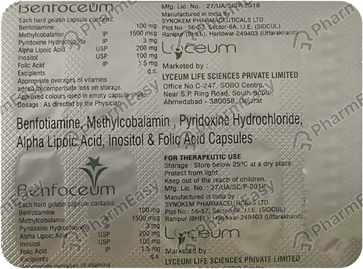Buy Benfoceum Strip Of 10 Capsules Online at Flat 15% OFF | PharmEasy