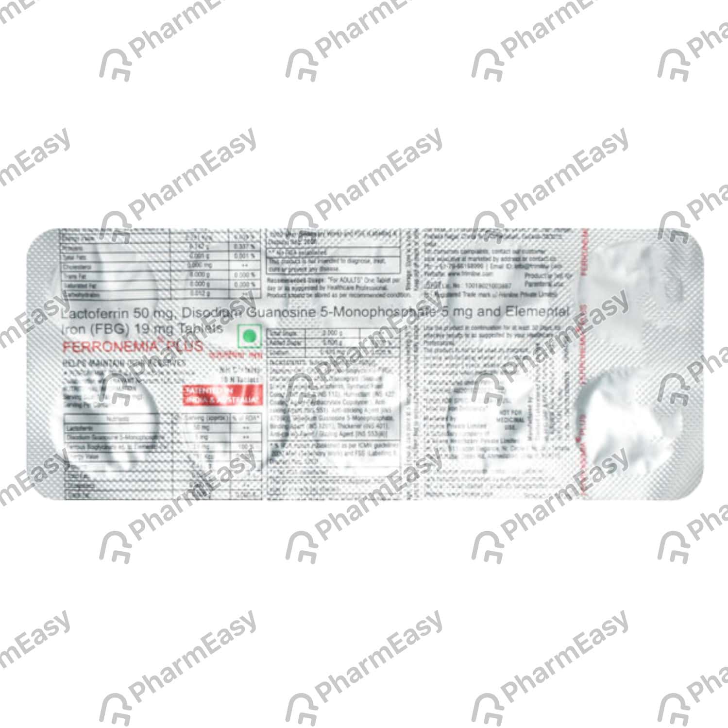 Buy Ferronemia Plus Strip Of 10 Tablets Online at Flat 15% OFF | PharmEasy