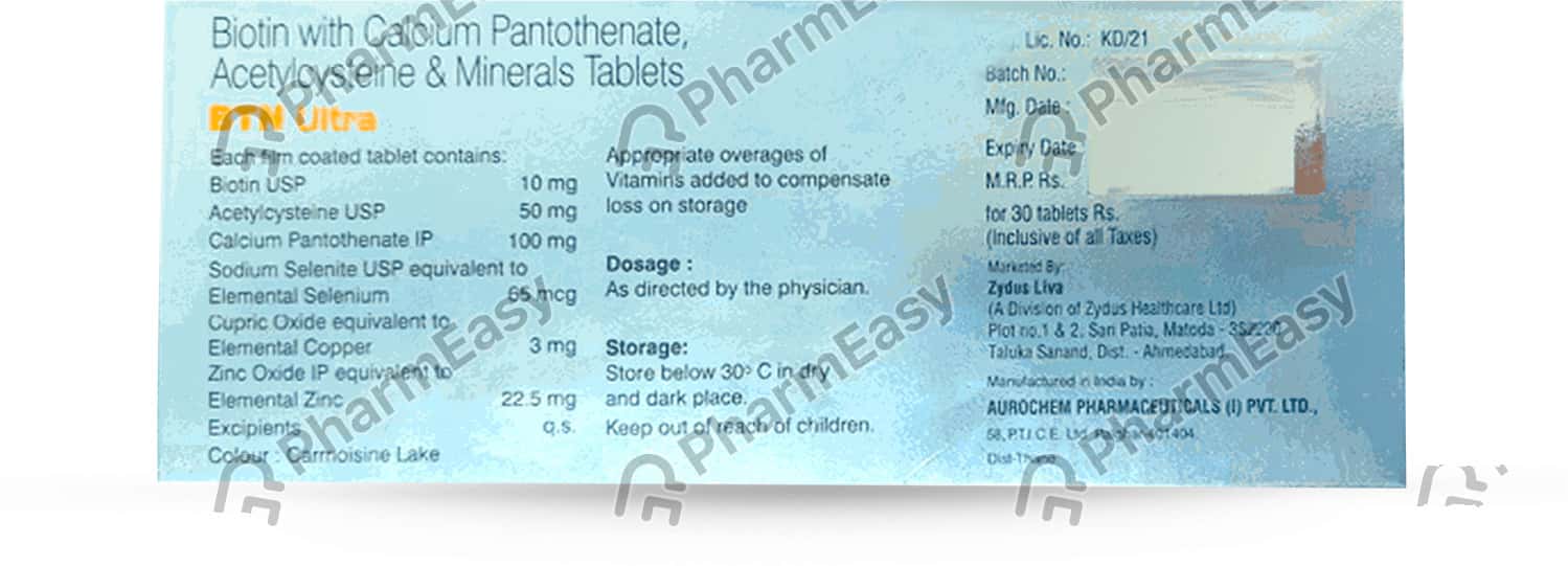 Buy Btn Ultra Strip Of 30 Tablets Online at Flat 15% OFF | PharmEasy