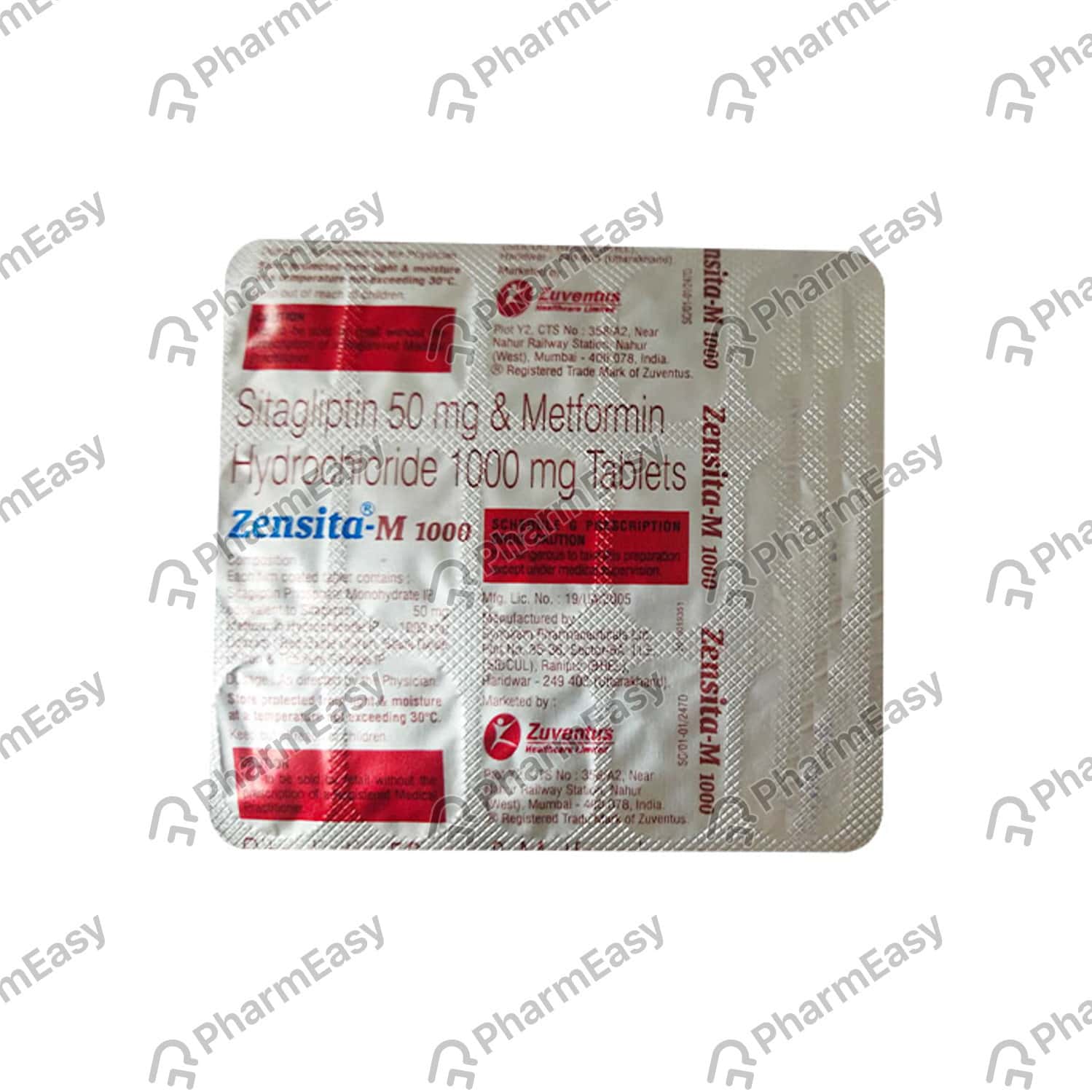 Zensita M 1000mg Strip Of 15 Tablets: Uses, Side Effects, Price ...