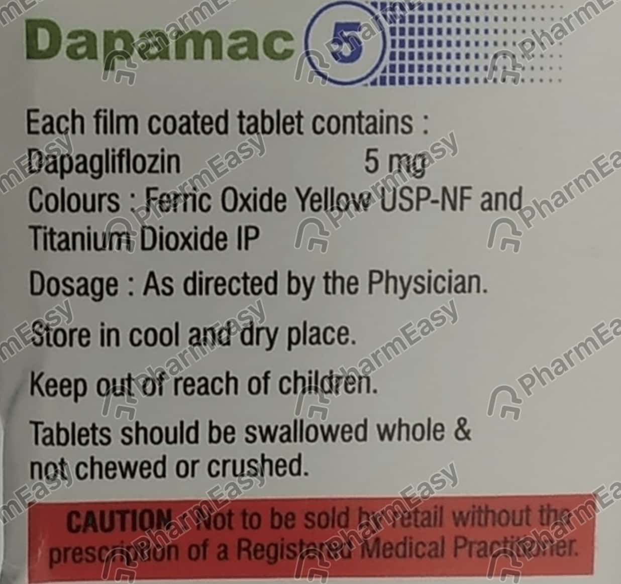Dapamac 5 MG Tablet (10): Uses, Side Effects, Price & Dosage | PharmEasy