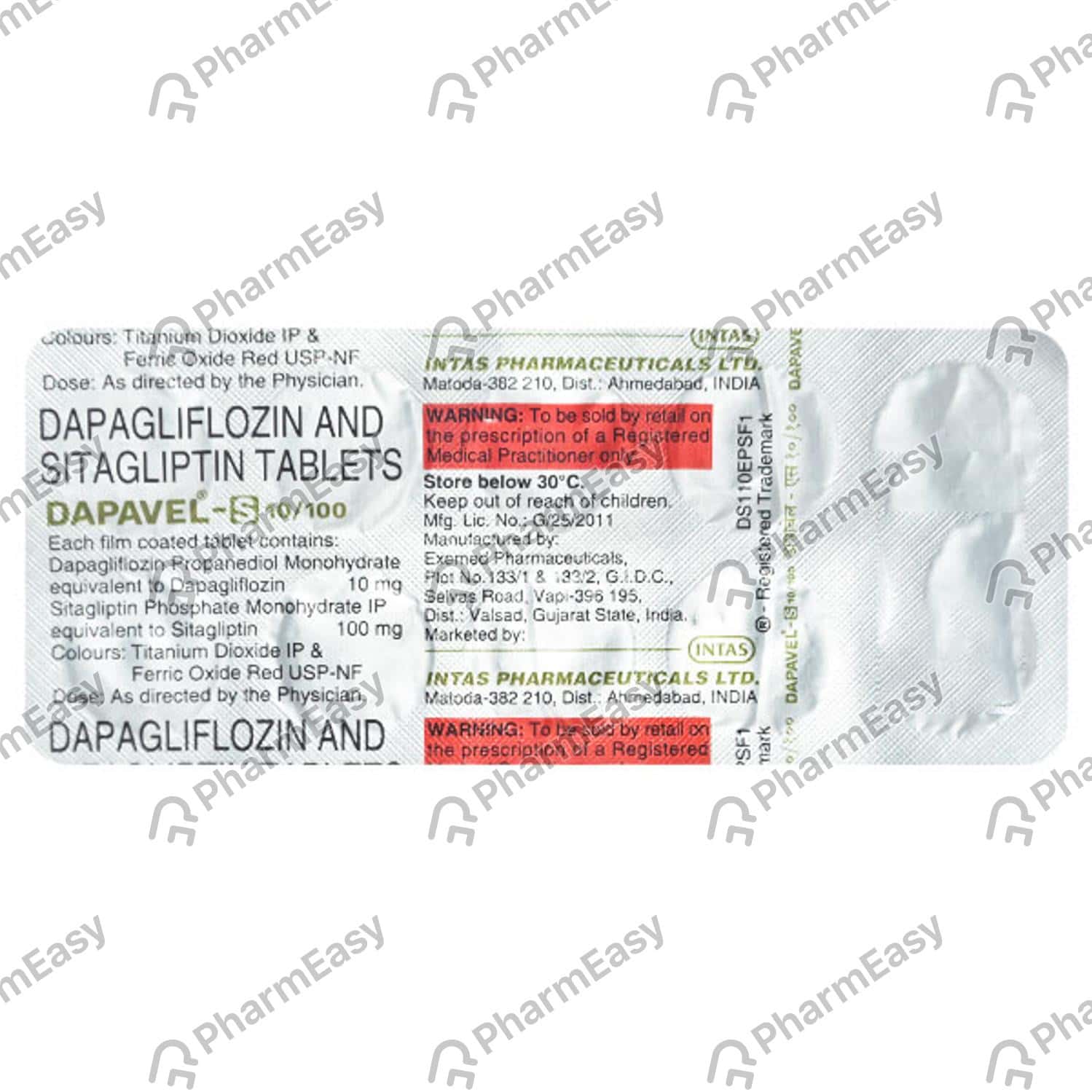 Dapavel S 10/100mg Strip Of 10 Tablets: Uses, Side Effects, Price & Dosage | PharmEasy