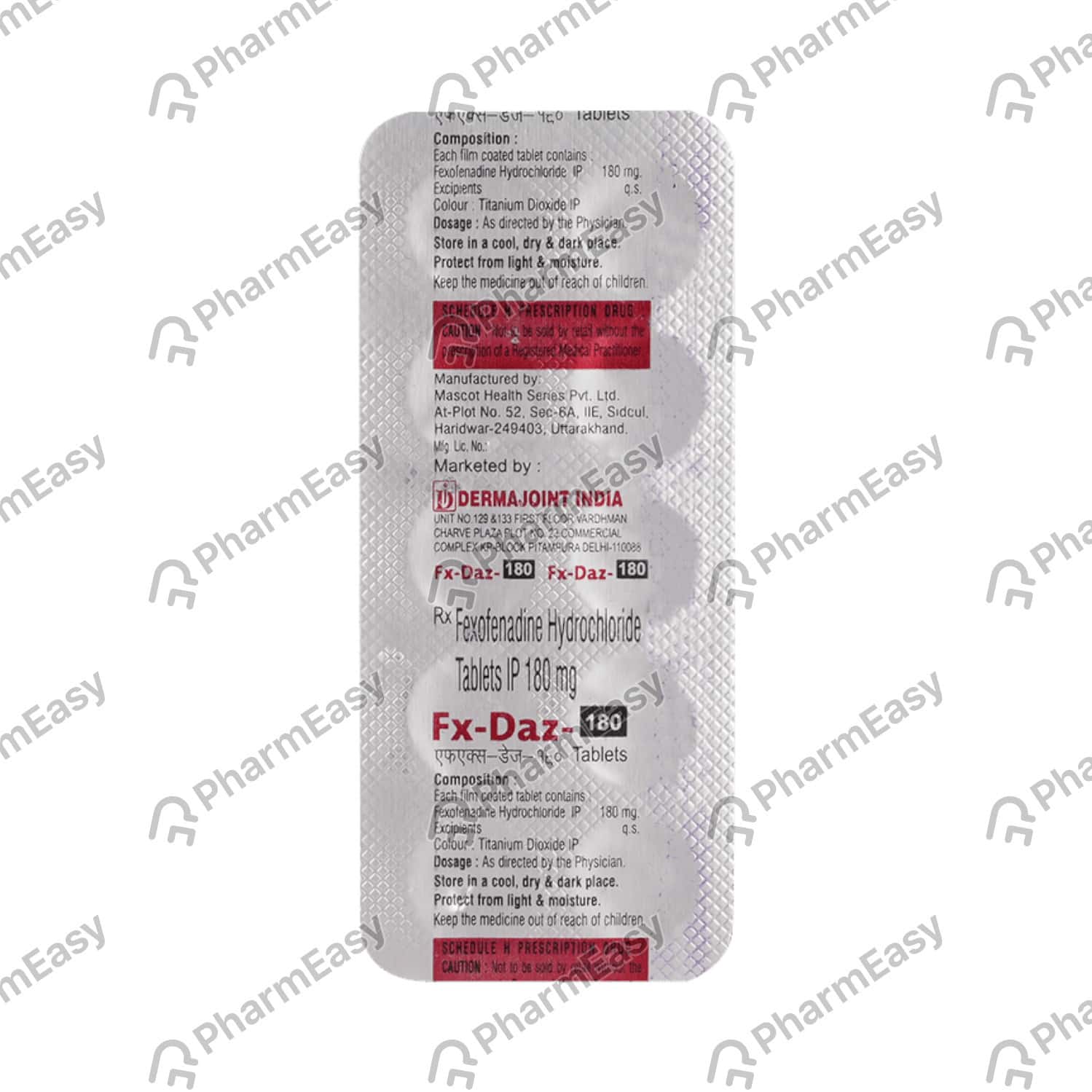 Fx Daz 180 MG Tablet (10): Uses, Side Effects, Price & Dosage | PharmEasy