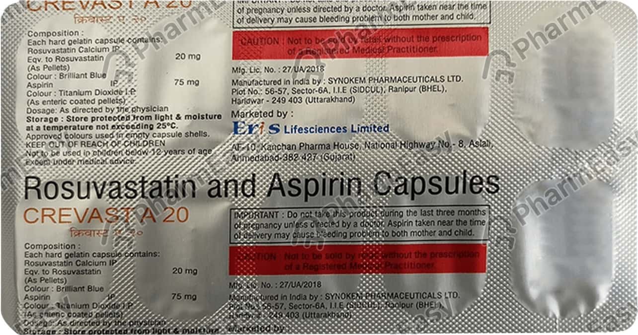 Crevast A 20/75mg Strip Of 10 Capsules: Uses, Side Effects, Price ...