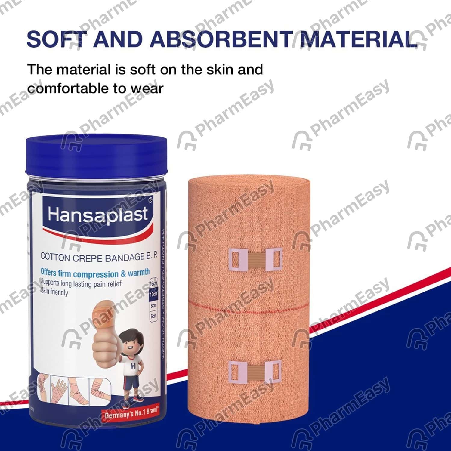 Buy HANSAPLAST COTTON 10 CM X 4 M CREPE BANDAGE 1 NO'S Online & Get ...