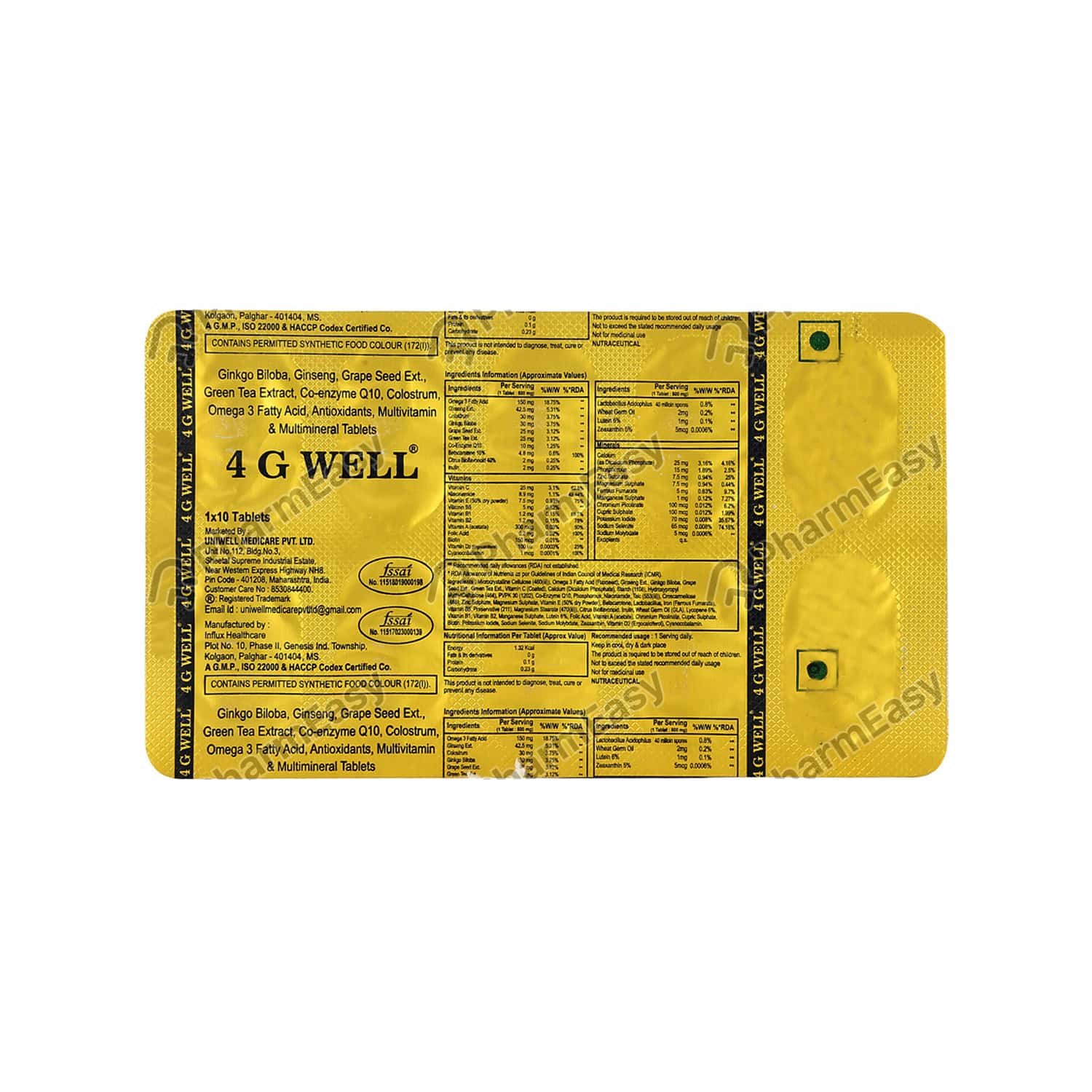 Buy 4 G Well Tablet (10) Online at Flat 18% OFF* | PharmEasy