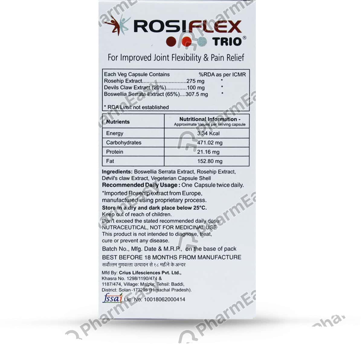Buy Rosiflex Trio Capsule 14'S Online at Flat 15% OFF | PharmEasy