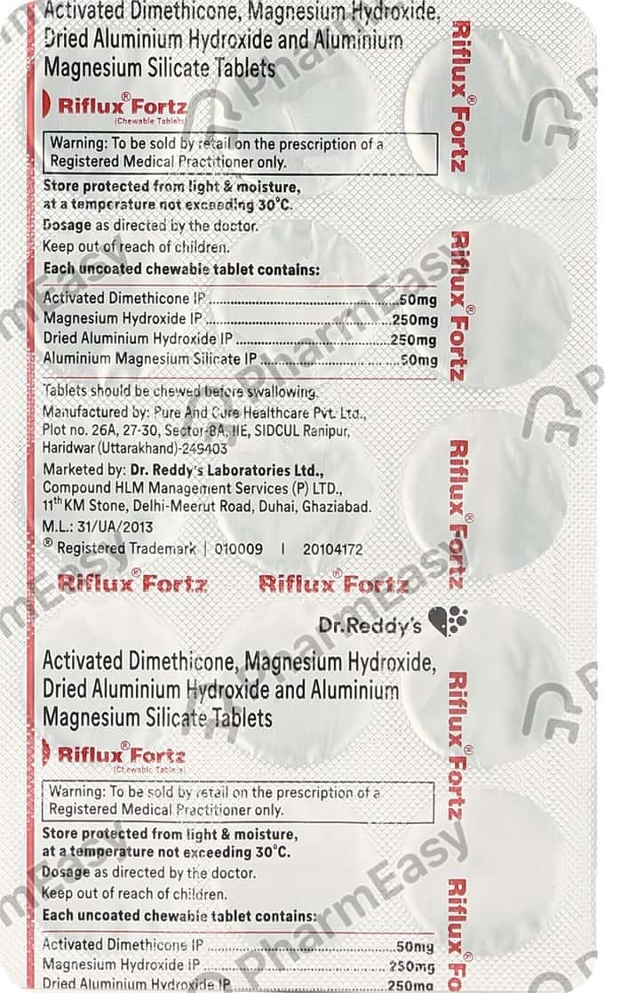 Buy Riflux Fortz Strip Of 15 Tablets Online at Flat 15% OFF | PharmEasy