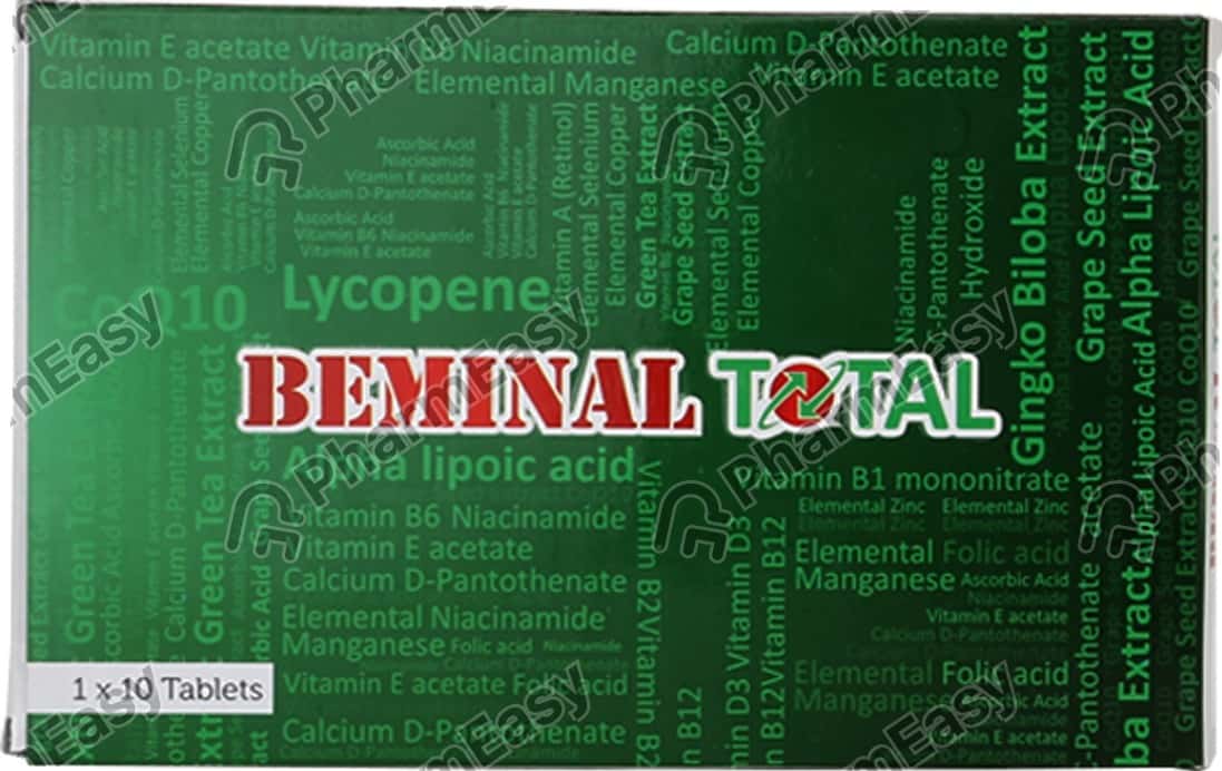 Buy Beminal Total Strip Of 10 Tablets Online & Save Up to 24% at PharmEasy