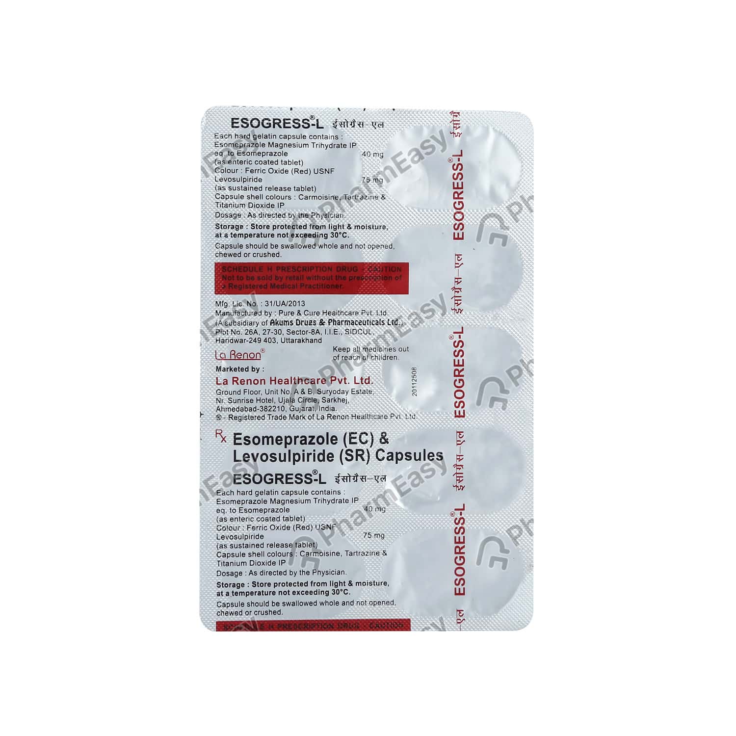 Esogress L Cap - Uses, Side Effects, Dosage, Composition & Price ...