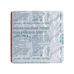 Amaryl M 2mg Strip Of 15 Tablets - Uses, Side Effects, Dosage ...