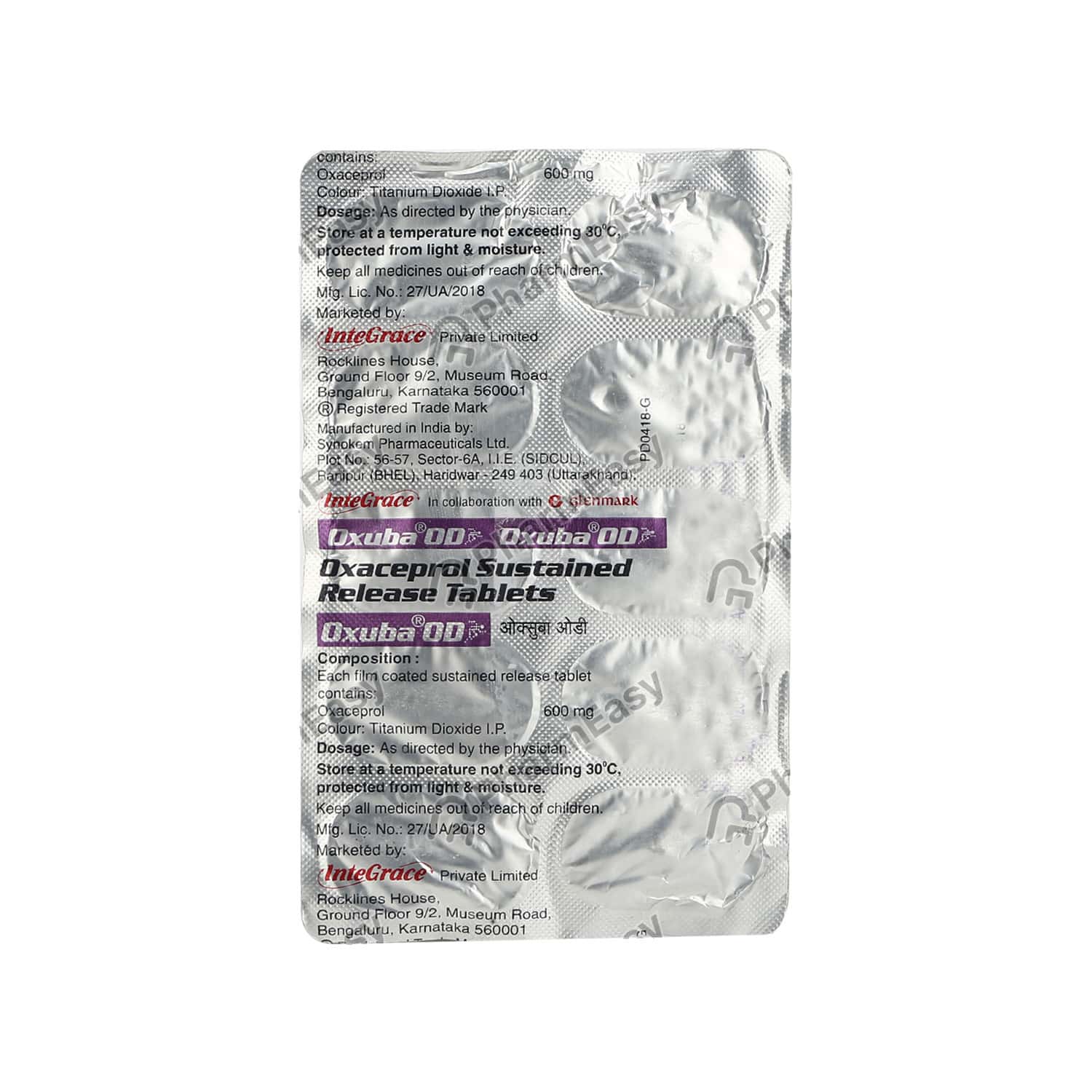 Buy Oxuba Od 600 MG Tablet (10) Online at Flat 18% OFF* | PharmEasy